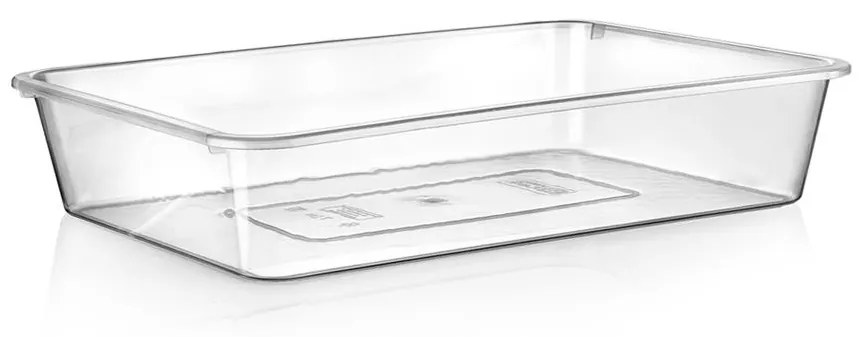 Orion Plochý transparentní box bez víka, miska, L - 46x33,5x9cm, BOWL