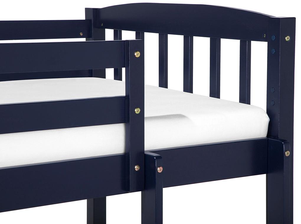Dřevěná modrá patrová postel 90x200 cm REVIN Beliani