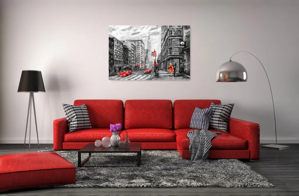 Obraz New York malovaný Red Velikost (šířka x výška): 60x40 cm