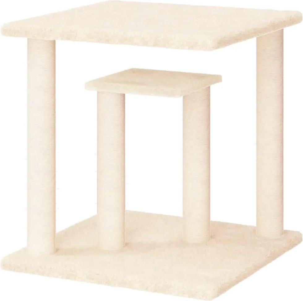 Škrabadlo pro kočky s plošinami krémové 50 cm 172043