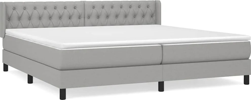 Box spring postel s matrací světle šedá 200 x 200 cm textil 3129977