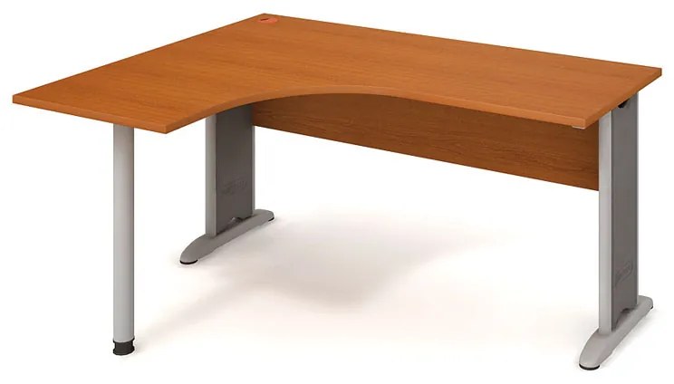 HOBIS Rohový kancelářský psací stůl SELECT, 1600 x 1200 mm, pravý, třešeň