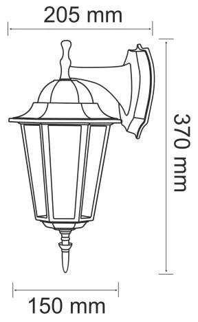 Venkovní nástěnné svítidlo 1xE27/20W/230V IP43 patina