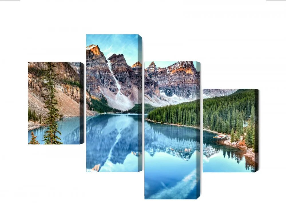 Vícedílný obraz Jezero Moraine V Národním Parku Banff, Kanada Nedostatek Nedostatek Plátno Canvas 160x100