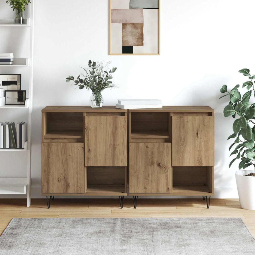 Servírovací skříň 2 ks Artisanový dub 60 x 35 x 70 cm 3394549