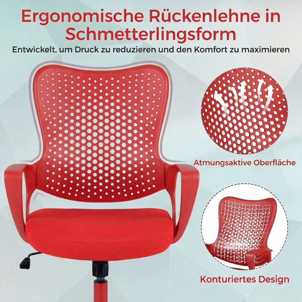 Costway Ergonomická kancelářská židle s prodyšným síťovaným opěradlem, výškově
