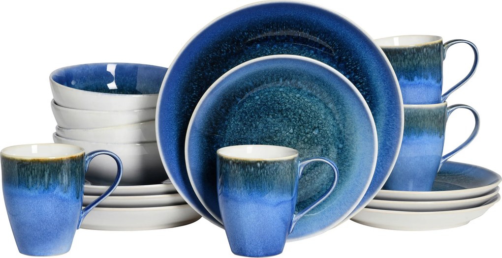 XXXLutz KOMBINOVANÁ SOUPRAVA Caldera blau 16dílné Creatable - Online Only nádobí - 007768063701