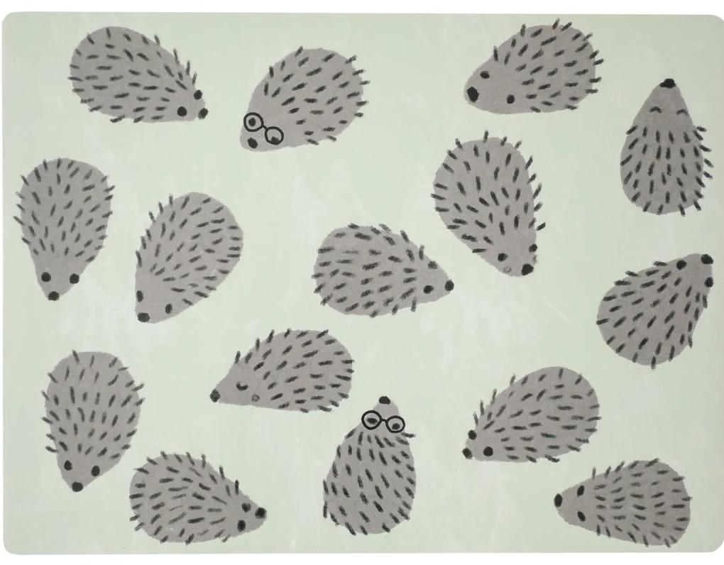 Fine Little Day Laminované prostírání Hedgehog 40x30cm, béžová barva, šedá barva, papír