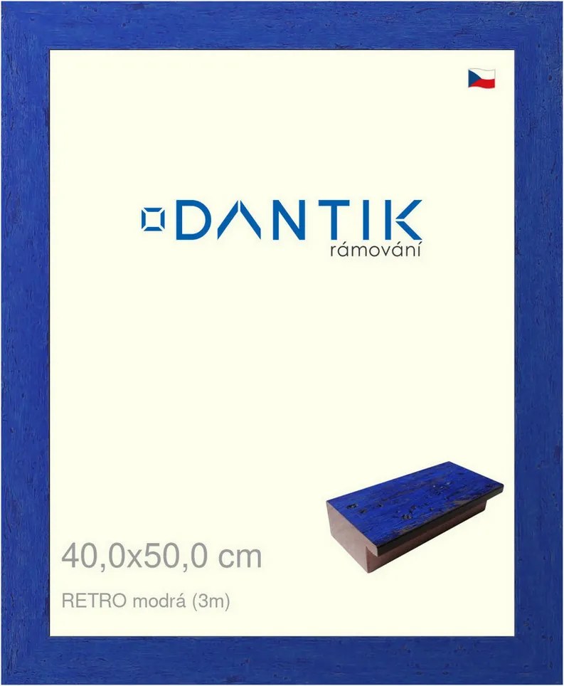 DANTIK rámeček 40x50 | RETRO modrá (Plexi Čiré)