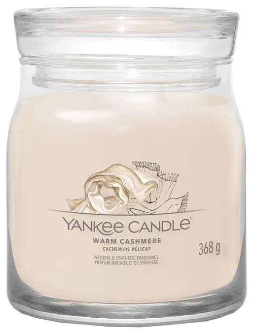 Yankee Candle vonná svíčka Signature ve skle střední Warm Cashmere, 368g