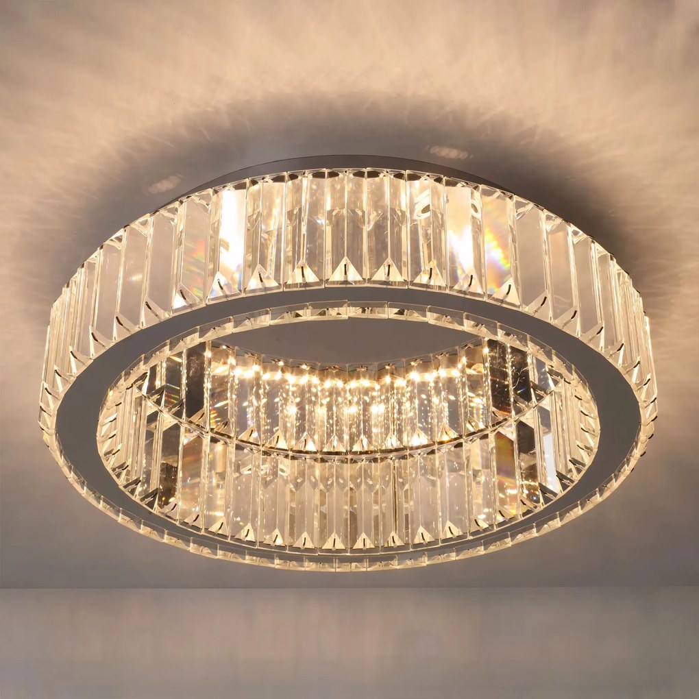 Toolight Toolight, křišťálové stropní svítidlo 40cm, 24W, 4000K, 1120lm, APP1742-C, chromová, OSW-09306
