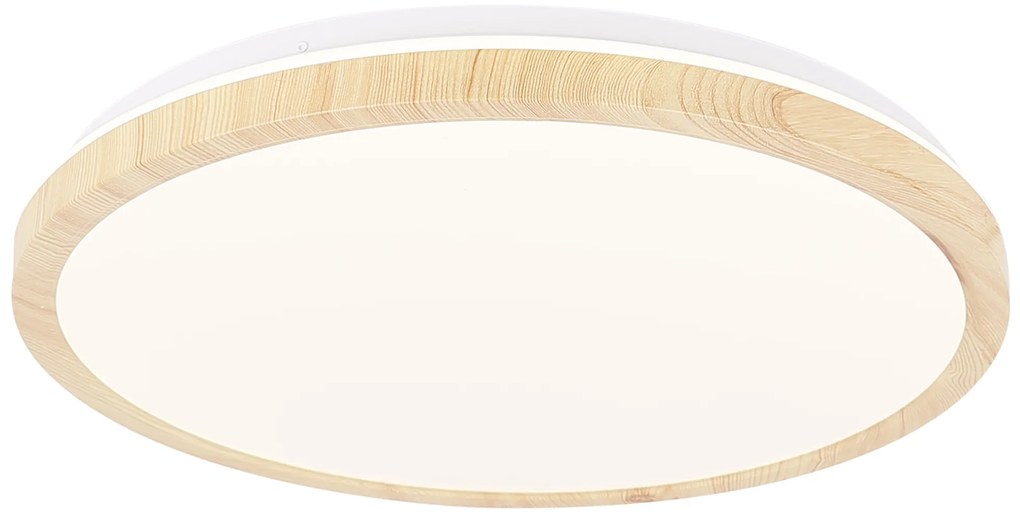 CLX Stropní přisazené dřevěné LED osvětlení NOCERA INFERIORE, 24W, denní bílá, 38cm, kulaté 14-75253