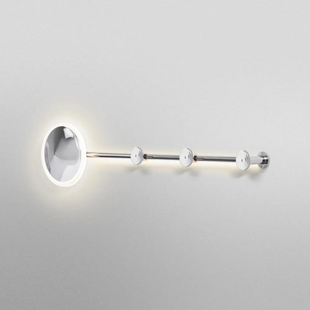 LED svítící koupelnový věšák IP44 DECOR CHROME, teplá bílá