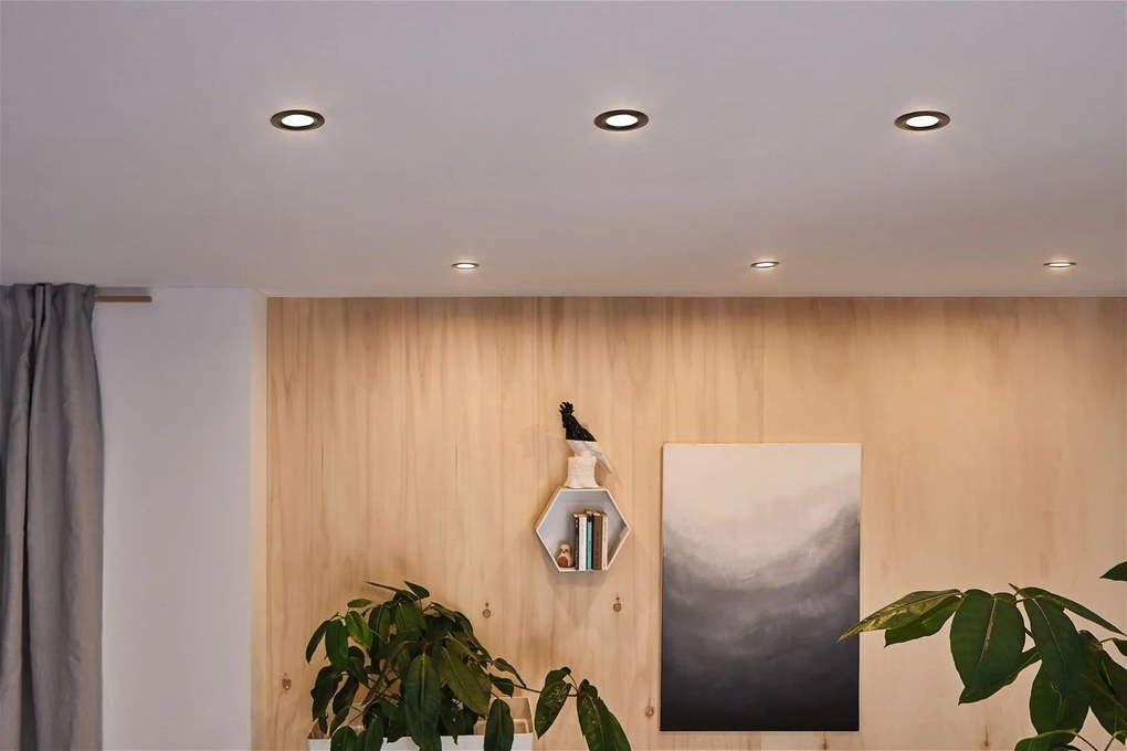 P 92461 LED vestavné svítidlo Calla výklopné IP65 kruhové 90mm 30° 6W 230V 4000K černá mat - PAULMANN