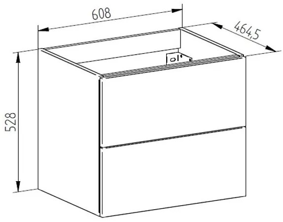 EBS KUBA Skříňka umyvadlová 61 cm, bílá S_KUBA61BBU