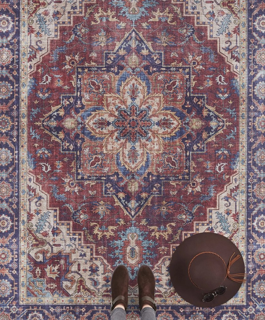Hanse Home, Kusový koberec Asmar 104000 Plum/Red, 80x200, červená, chodba / předsíň