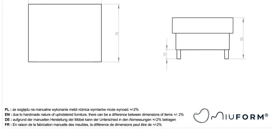 Tmavě šedá podnožka Simon – Miuform