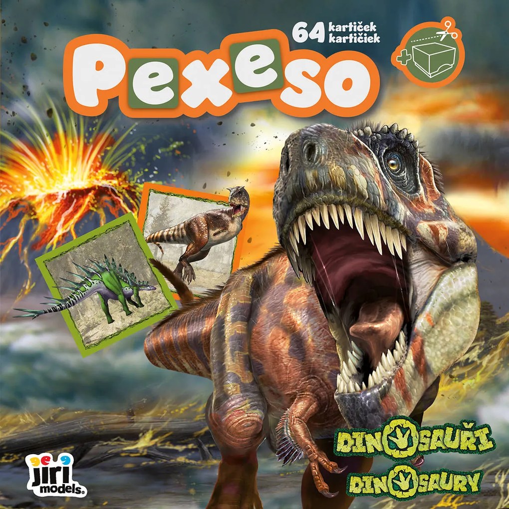 JIRI MODELS Pexeso v sešitu Dinosauři s krabičkou a omalovánkou 3