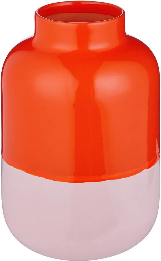 TWO TONE Váza 22 cm - oranžová/růžová