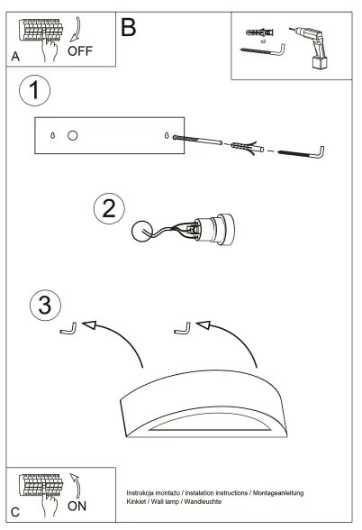 Sollux SL.1459 - Nástěnné svítidlo ATENA 1xE27/15W/230V 30 cm bílá