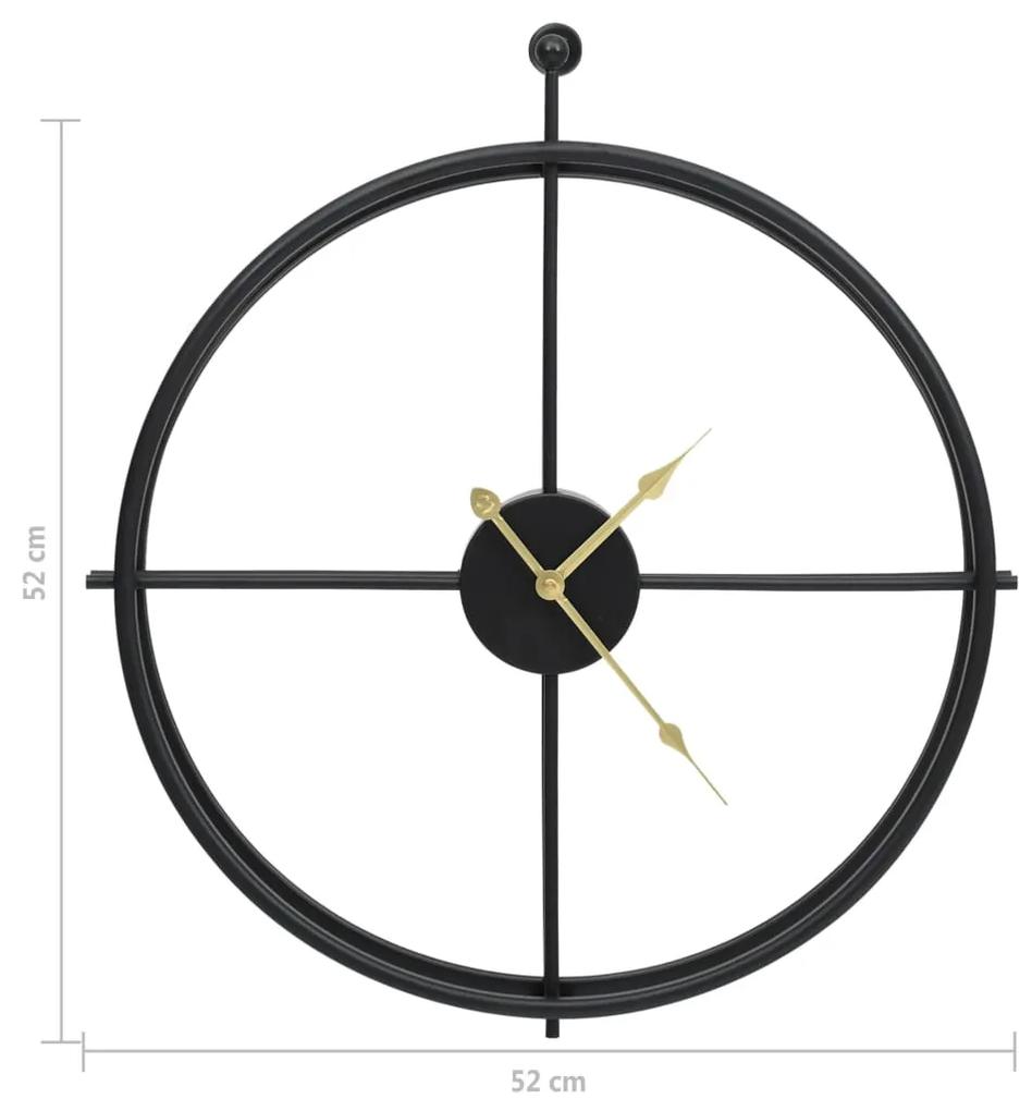Nástěnné hodiny černé 52 cm železo - Default Title