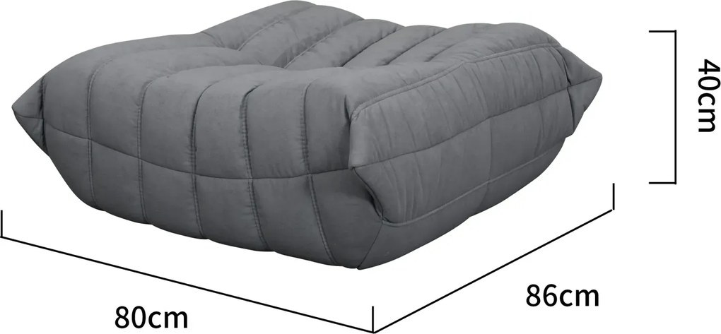 Taburet Nua 86 cm samet šedý
