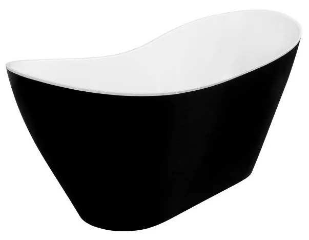 BESCO Volně stojící vana VIYA černá/bílá Rozměr vany - 160 × 70 cm - VANAND16BW