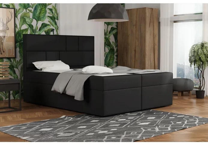 Designová postel s úložným prostorem 140x200 MELINDA - černá