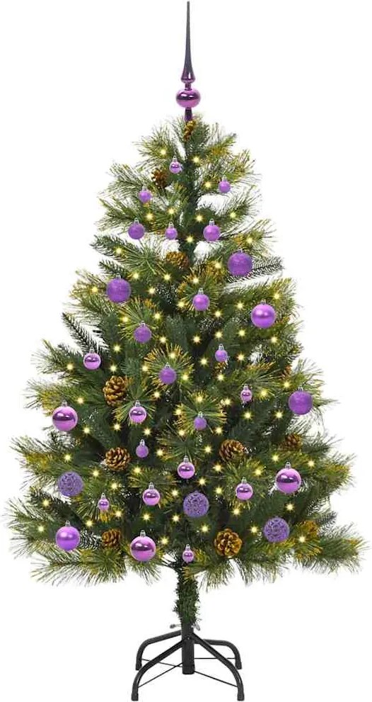 Umělý sklopný vánoční stromeček s kužely Zelená 150 cm 3395086