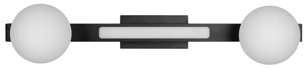 Nástěnné svítidlo Magnet1, 2x bílé skleněné stínítko + 1x LED 13W, b