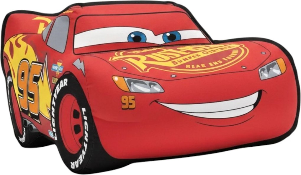 Tvarovaný 3D polštář Auta – motiv Blesk McQueen - 35 × 21 cm