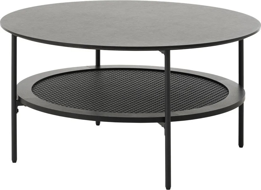 Černý kulatý konferenční stolek ø 80 cm Pensacola – Unique Furniture