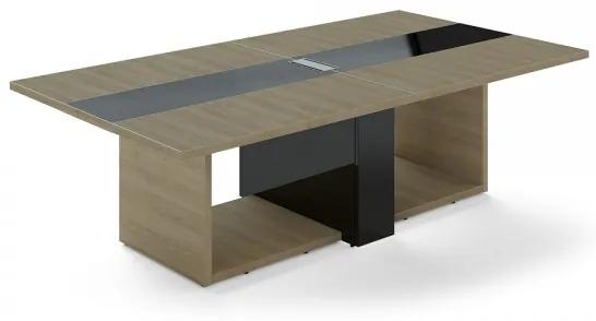 Jednací stůl Trevix 260 x 140 cm / Dub pískový a černá