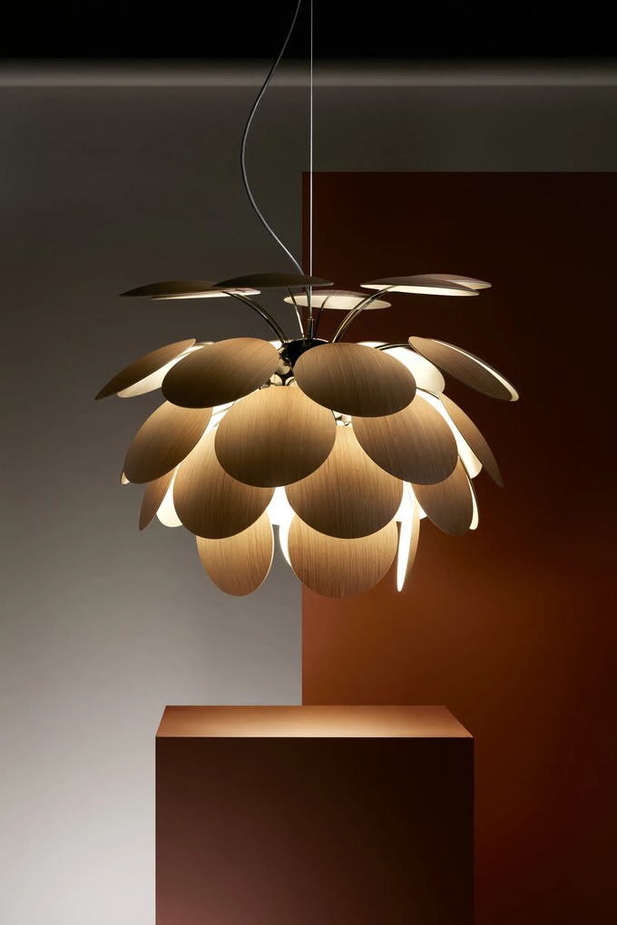 Marset A620-161 Discocó 68, španělské závěsné svítidlo, 3x14W LED E27, americký dub, průměr 68cm