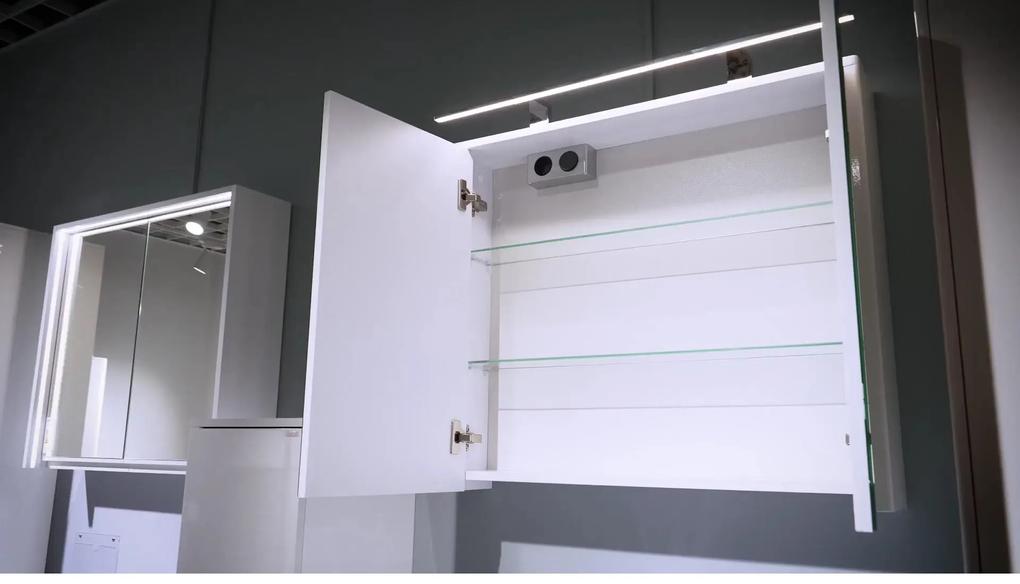 Kingsbath Livorno Structure Grey 60 zrcadlová skříňka do koupelny s LED osvětlením