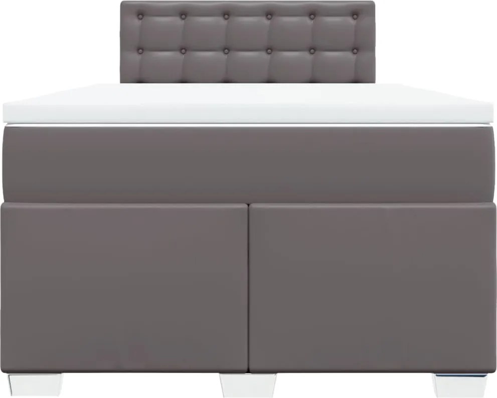 Box spring postel s matrací šedá 120x190 cm umělá kůže 3286114
