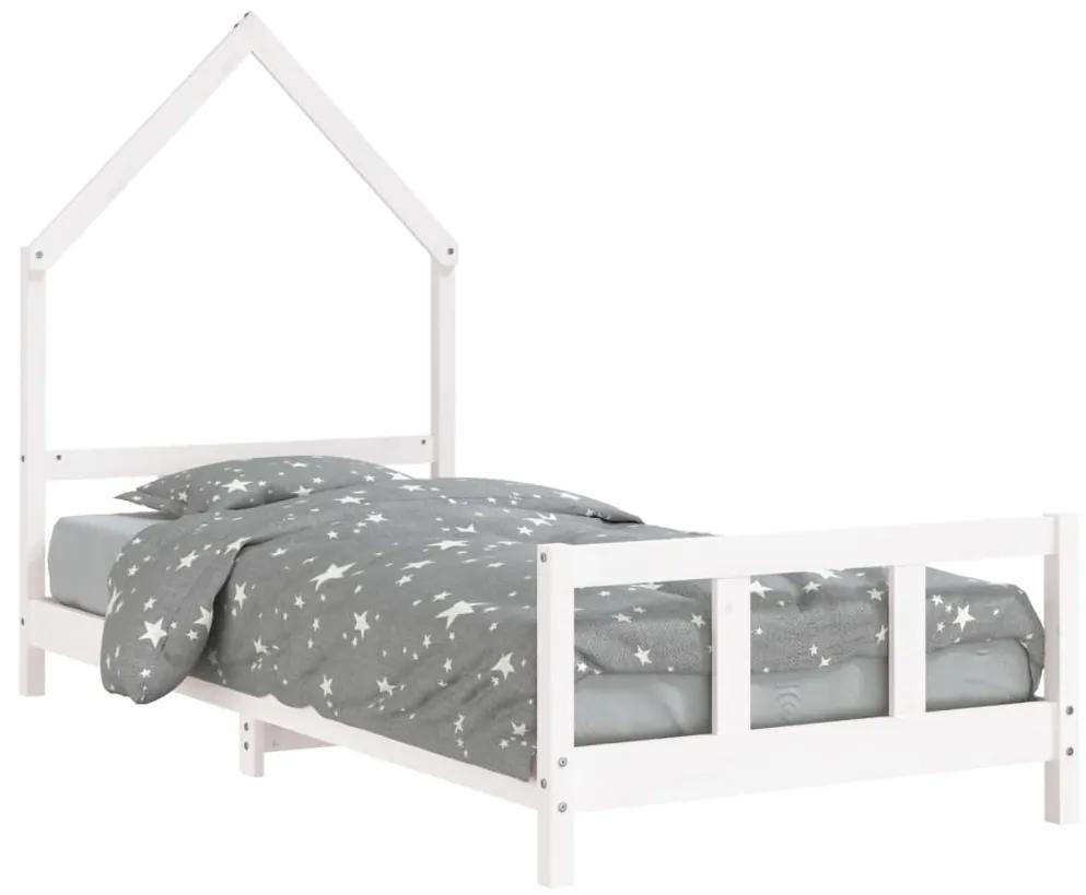 Dětská postel bílá 90 x 200 cm masivní borové dřevo - Default Title