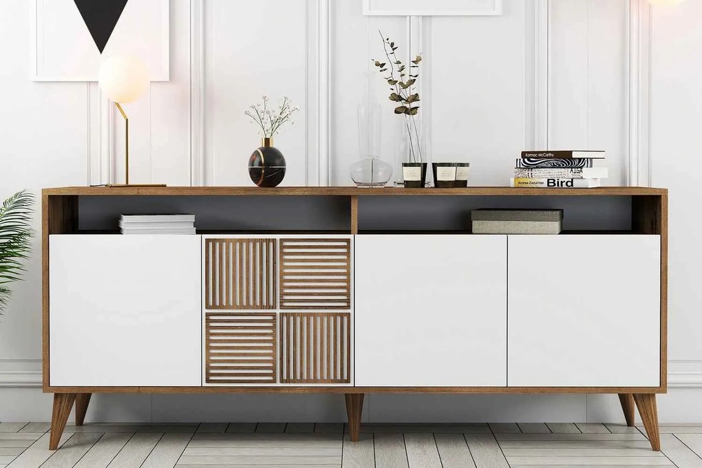 Designová komoda Cadelaria 180 cm ořech bílý