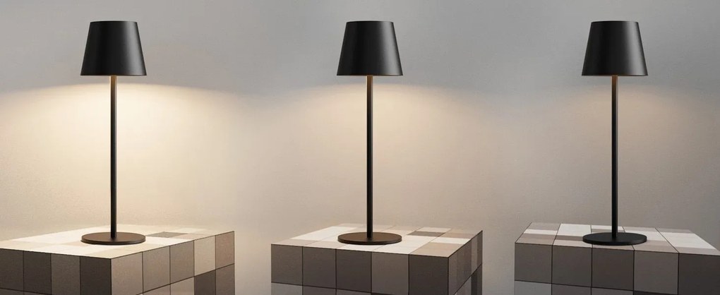 Toolight Toolight, dotyková LED noční stolní lampa 5W, 3 barvy světla, USB napájení, APP1365-T BLACK, černá matná, OSW-08628
