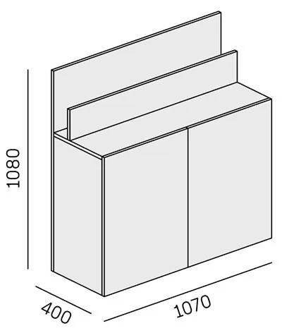 PLAN Kancelářská přístavná skříňka ke stolu LAYERS, krátká, bílá / šedá
