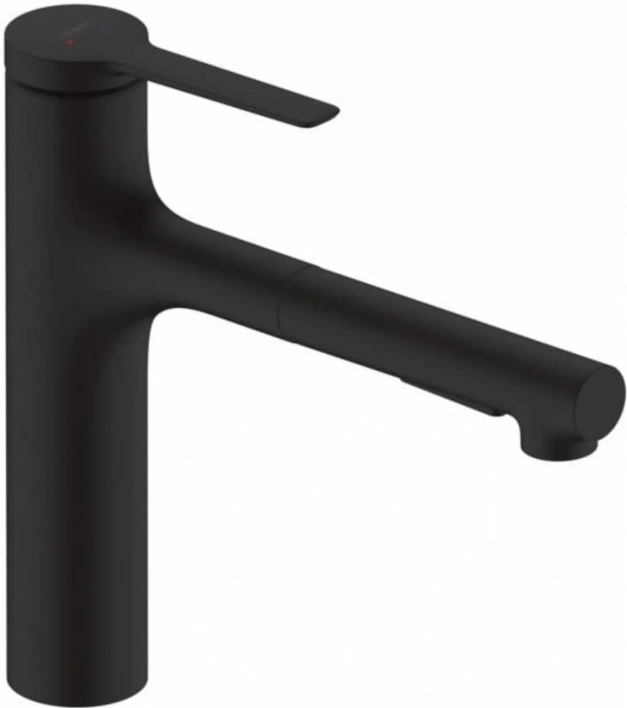 Hansgrohe Zesis M33, dřezová baterie 160, s výsuvnou sprškou, černá matná, 74801670