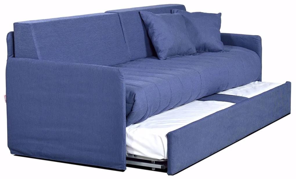 KANAPE Kvalitní rozkládací postel Lisabon Provedení: 2 místná maxi rozkládací, Vzorník látek: tekno fibra 18 avio blue
