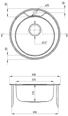 Deante ZHC_0813 - Kuchyňský dřez TWIST pr. 49 cm satin