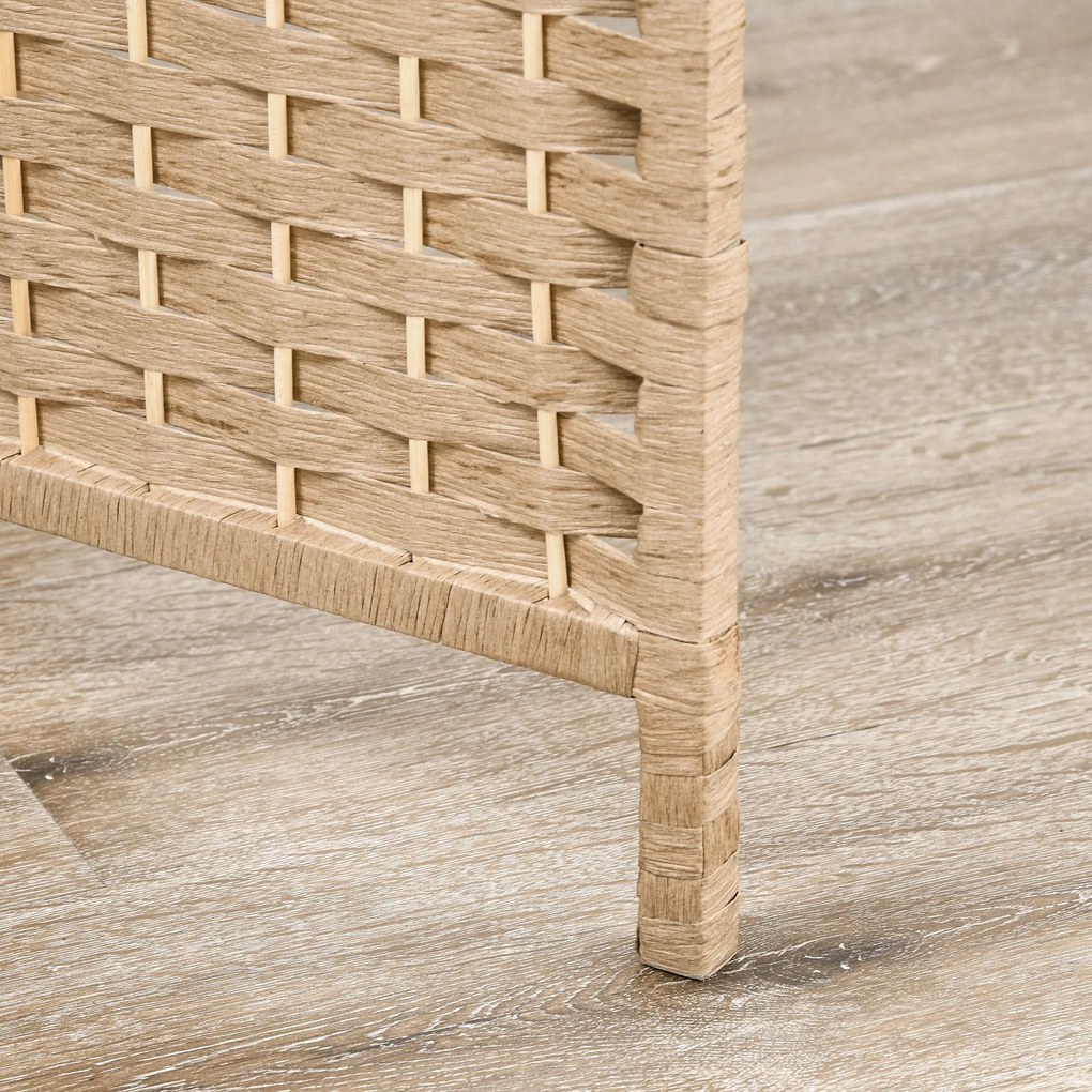 HOMCOM 4-panelový rozdělující paraván 160x170 cm se 2 policemi, soukromý paraván skládací příčka do kanceláře a ložnice přírodní