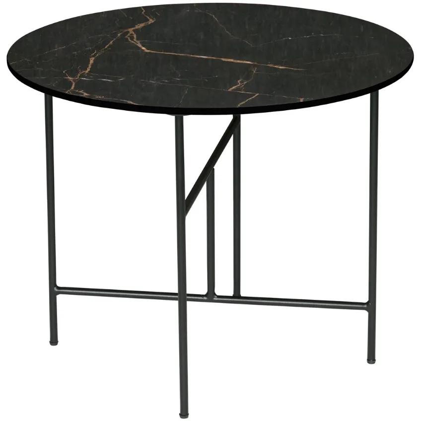 OnaDnes -20% Hoorns Černý kovový konferenční stolek Tatum 60 cm s keramickou deskou