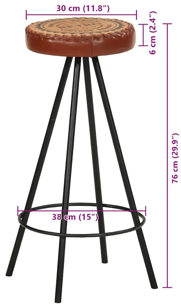 vidaXL Marketos Barové stoličky 4 ks pravá kůže