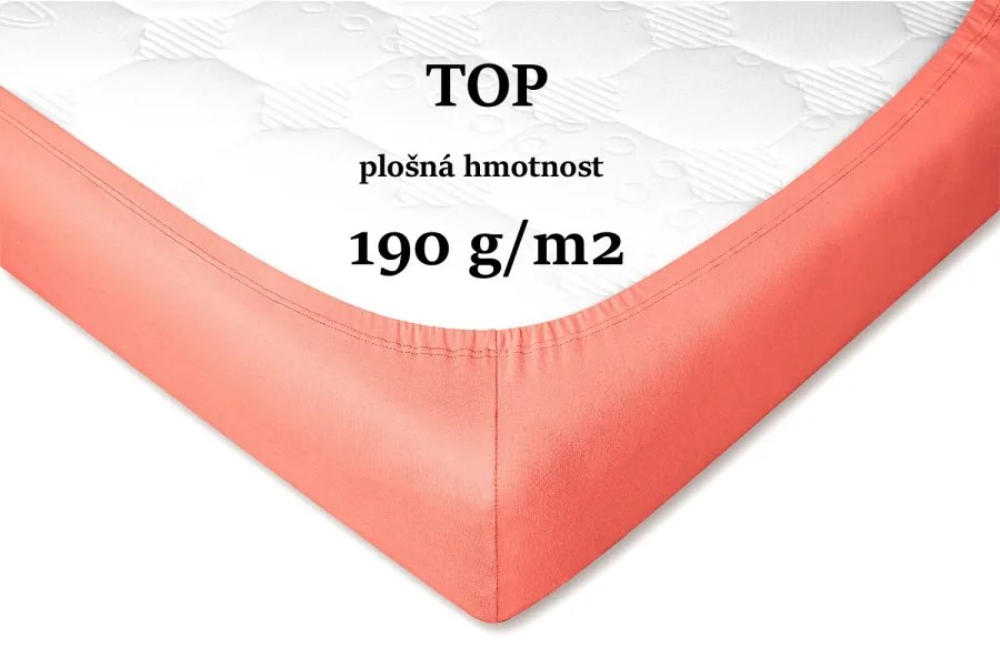 DADKA Jersey prostěradlo losos Rozměr 100x200x20