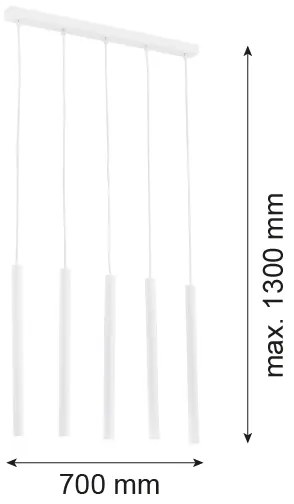 Argon 2136 - Lustr na lanku ETNA 5xG9/6W/230V bílá