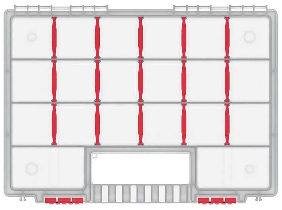 Kistenberg Plastový organizér 22 přihrádek NORT 344x249x50 červený