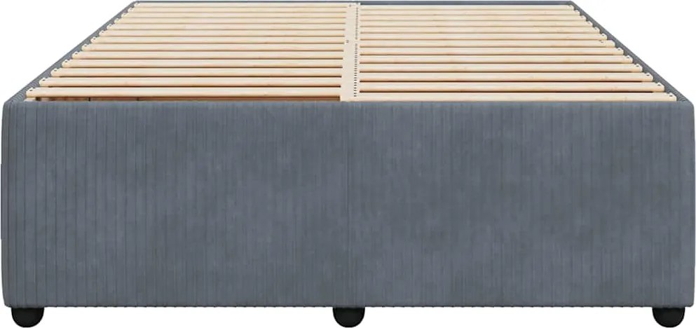 Rám postele bez matrace tmavě šedý 140 x 190 cm samet 3285007